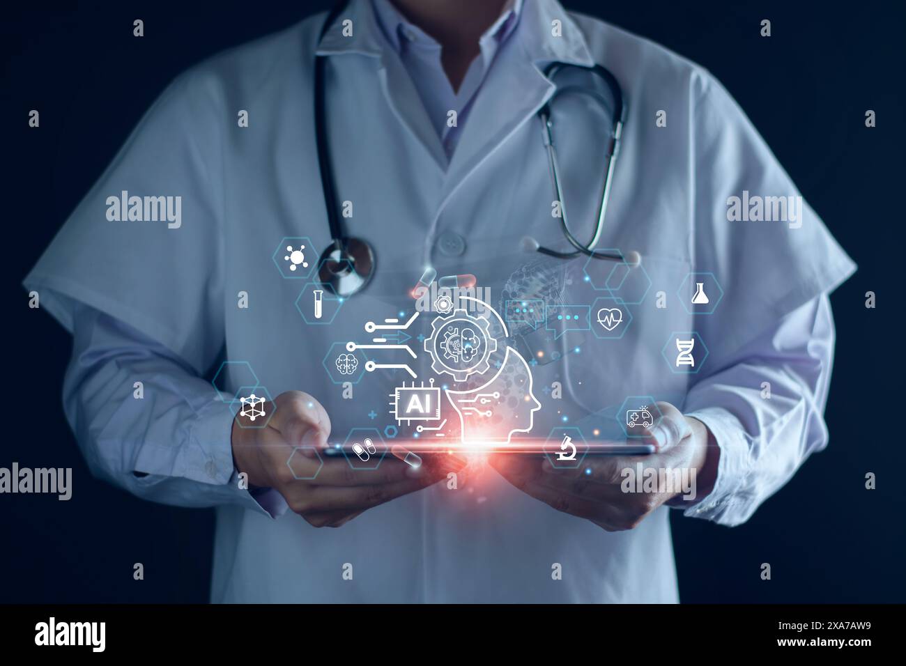 Medical technology, doctor use AI robots for diagnosis, care, and ...