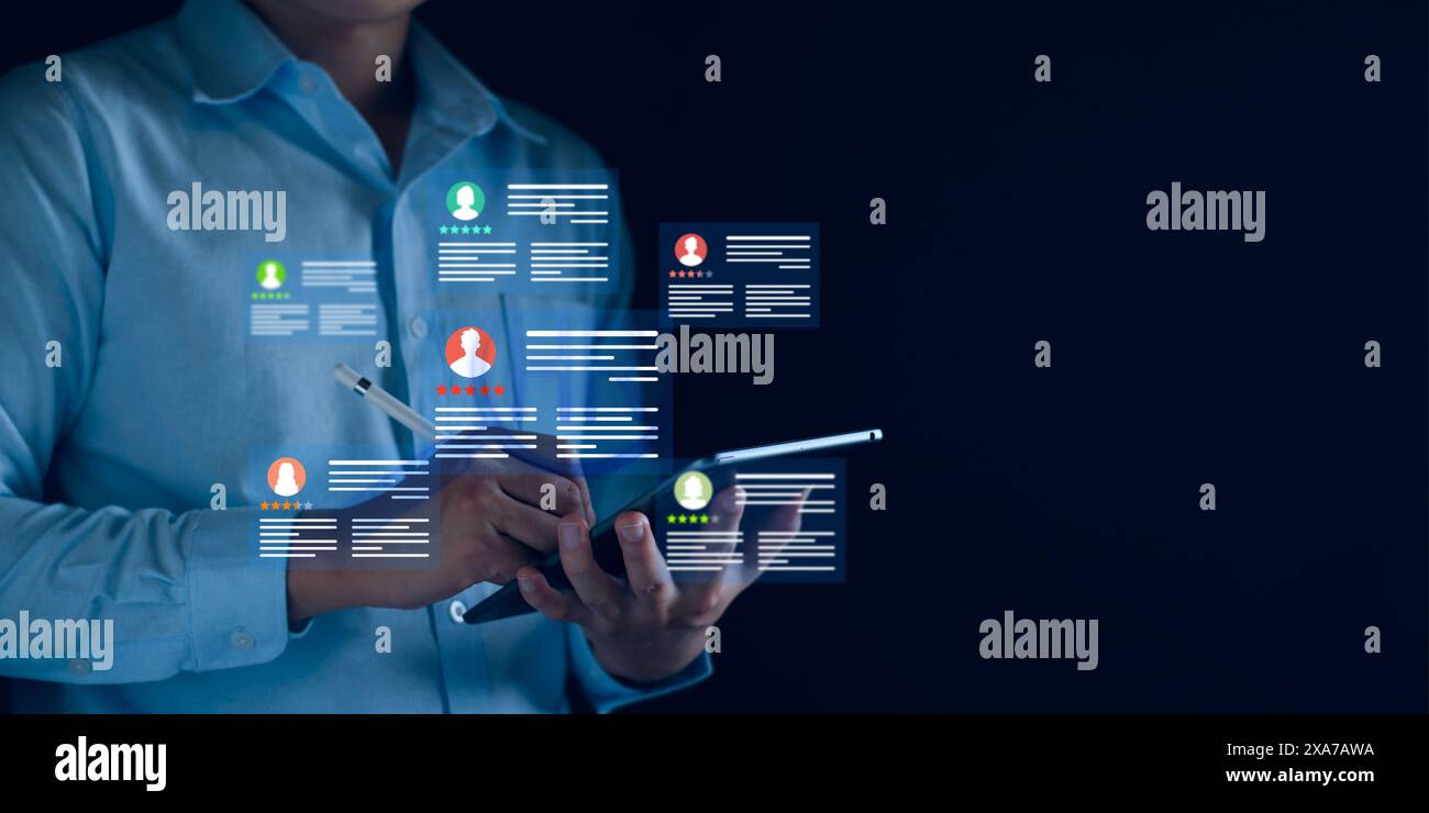 Human Resources. Manager looking candidate profile, effective ...