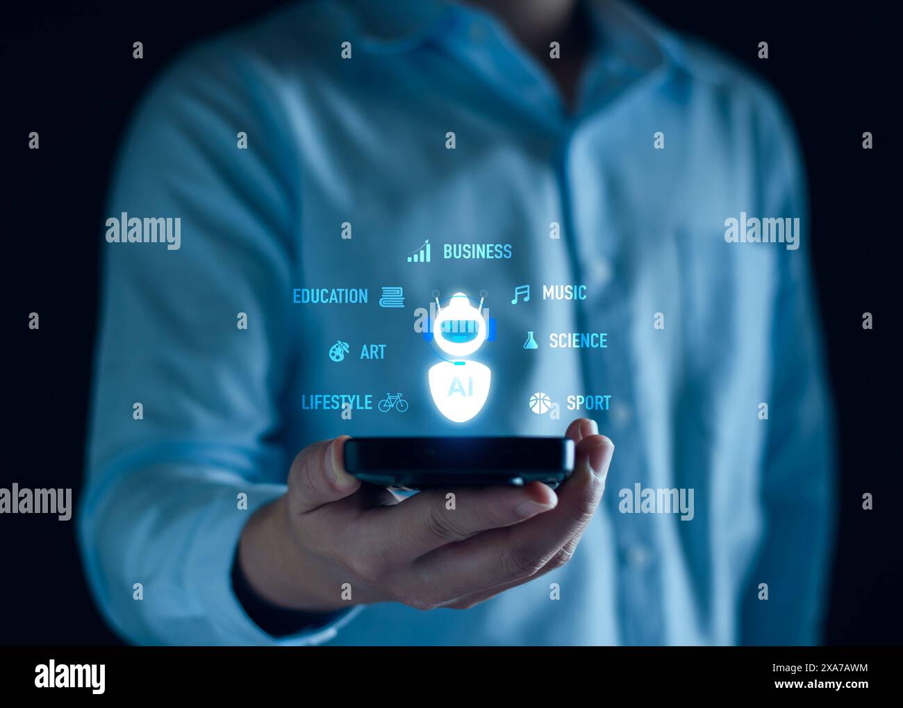 AI Learning and Artificial Intelligence Concept. AI technology in ...