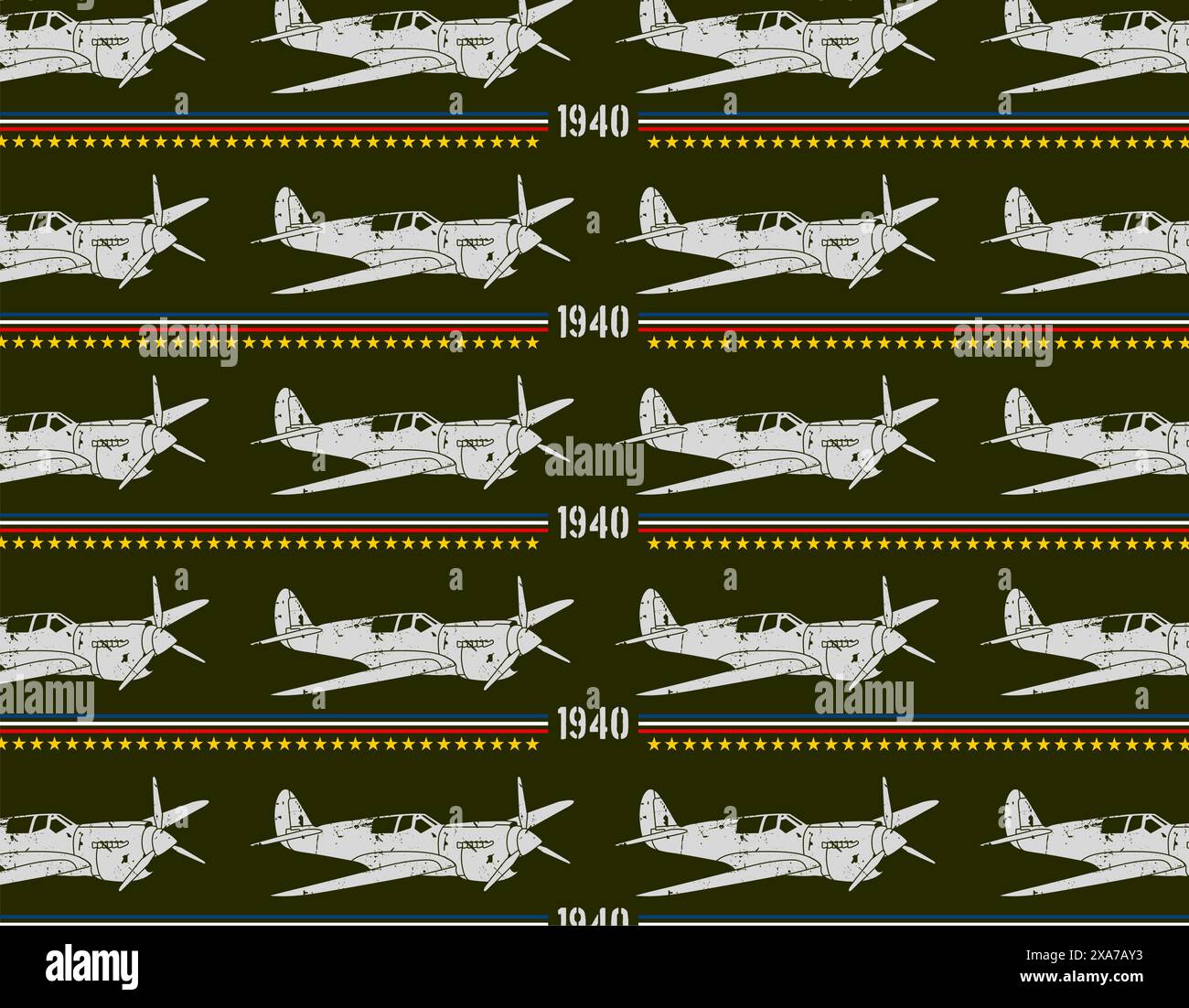 Vintage grey airplane set collage with 1940 legend, airforce barrs ...