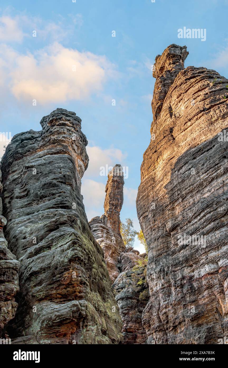 Hercules Pillars in Bielatal, Saxon Switzerland, Saxony, Germany Stock ...