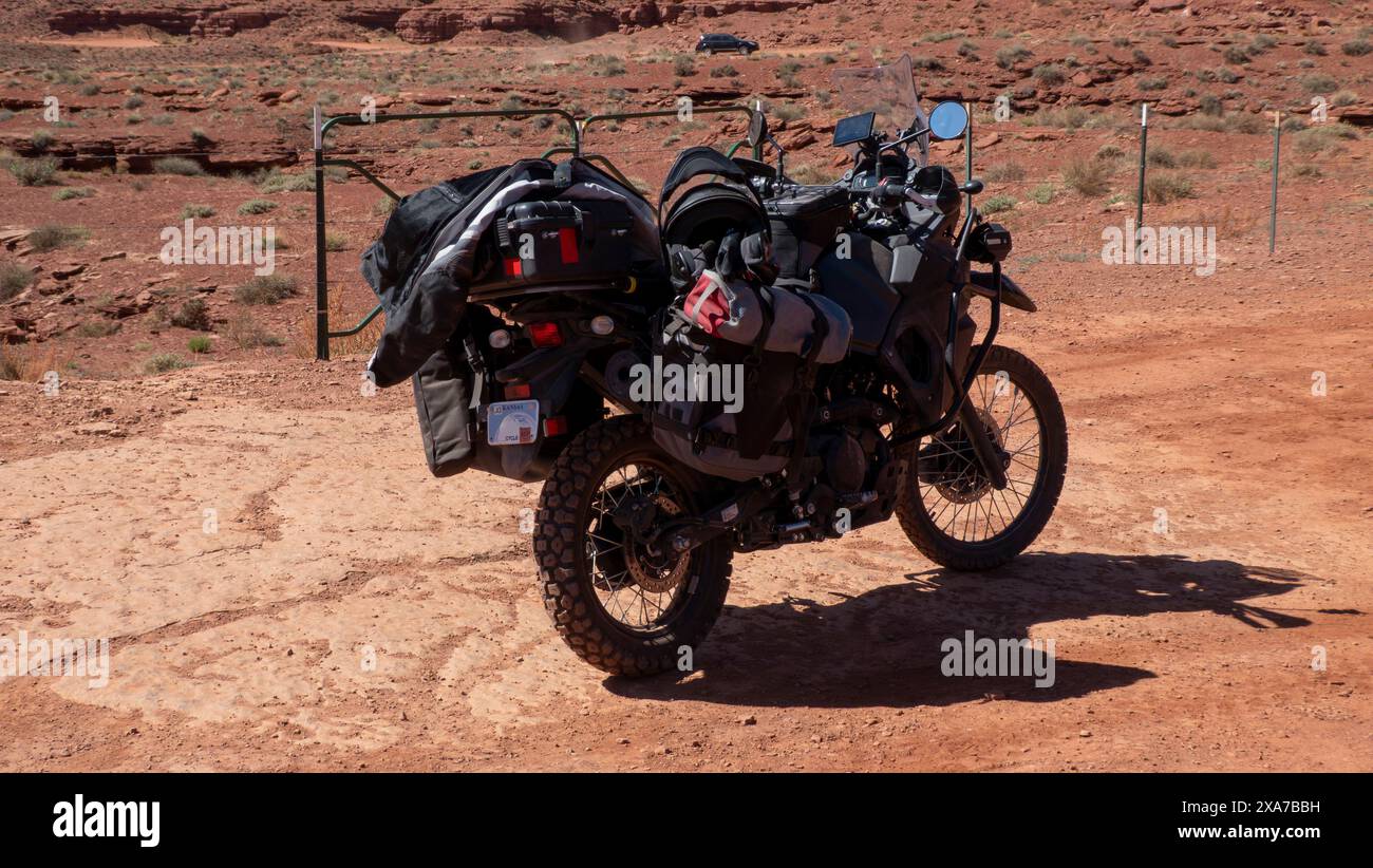 A motorcycle on Moab, Utah trails for adventure Stock Photo - Alamy