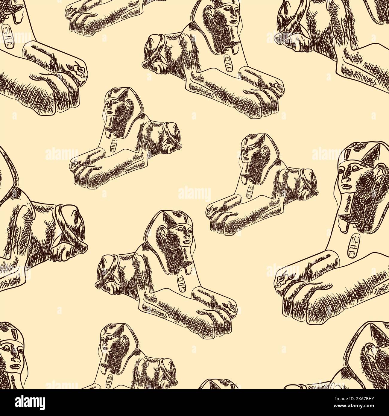 Beautiful ancient egypt sphinx seamless pattern Stock Vector Image ...