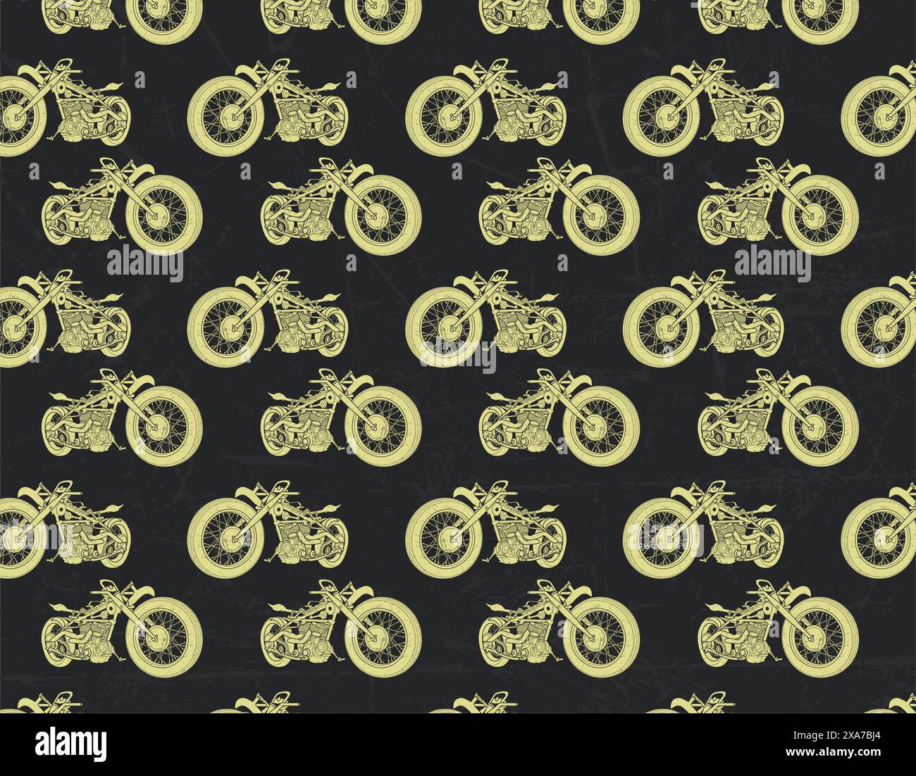 Vintage custom motorcycle vector set collage with Vibrant pastel yellow ...