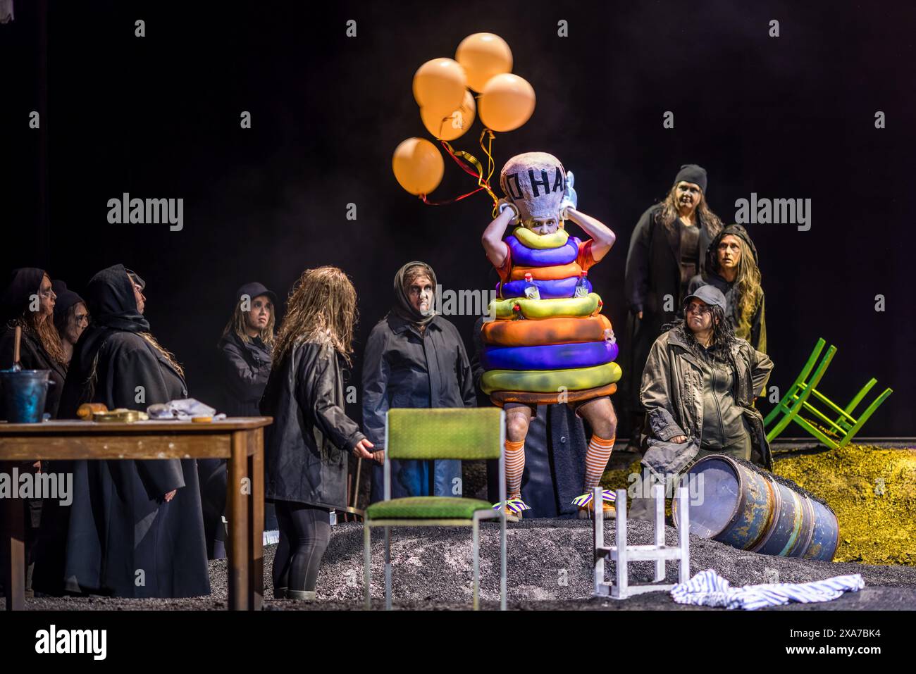04 June 2024, Brandenburg, Cottbus: Singers and members of the opera ...