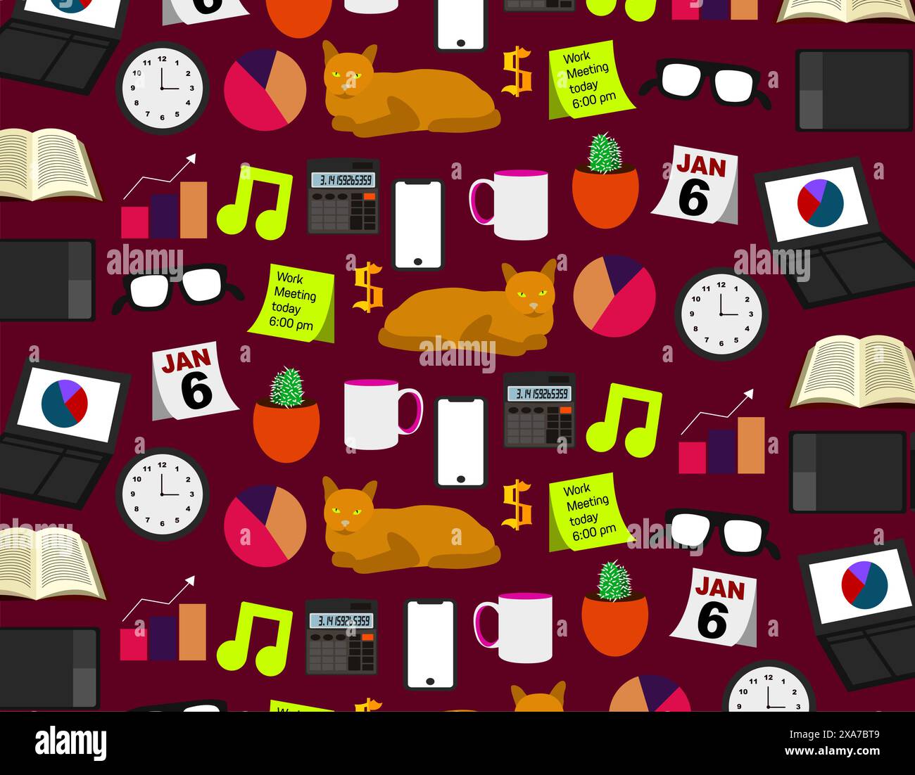 Working from home cat Stock Vector Images - Alamy