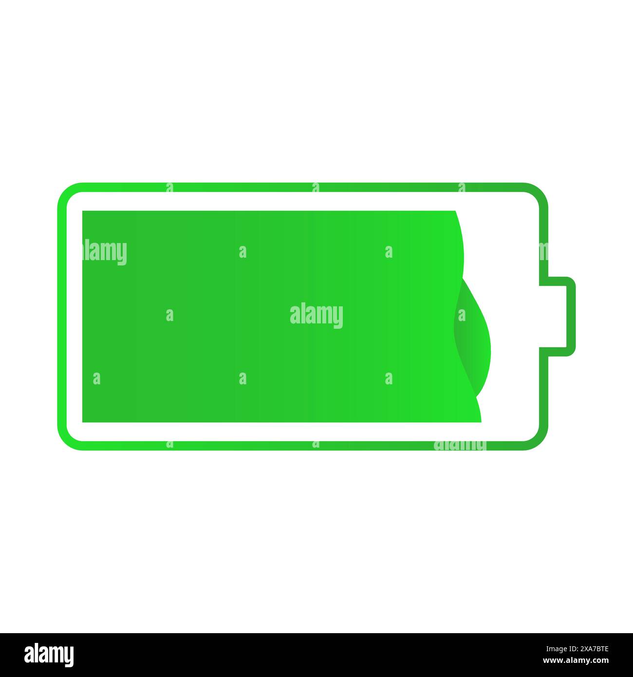 Full battery charge vector icon. Green energy level indicator ...