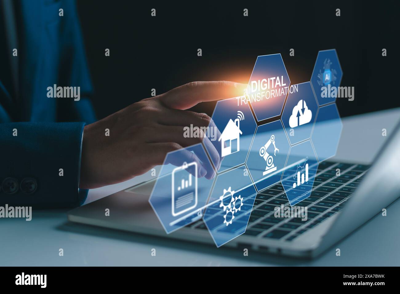 Digital transformation AI technology strategy, digitization and digitalization of business ...