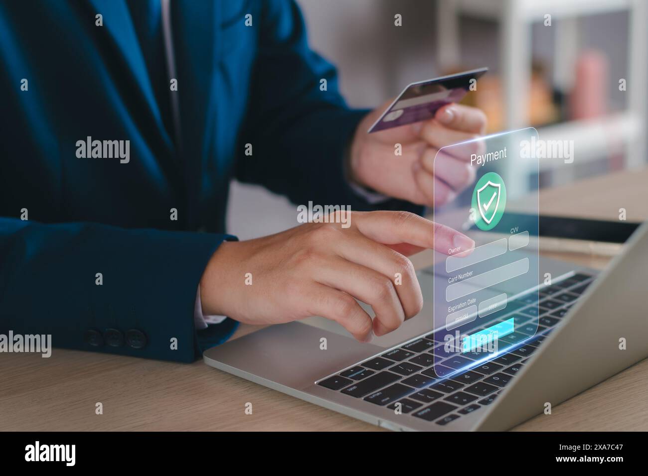 Credit card and digital online payment concept. Businessman use credit ...