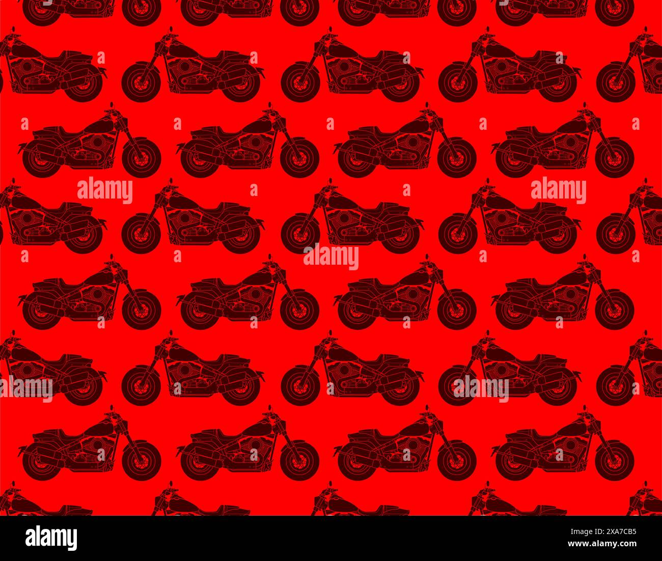 Vintage sport motorcycle pattern vector set collage with Vibrant red ...