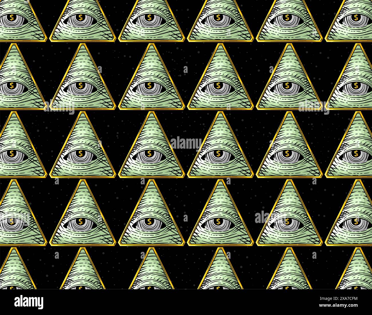 The Money god art triangle illustration repetion pattern set collage ...