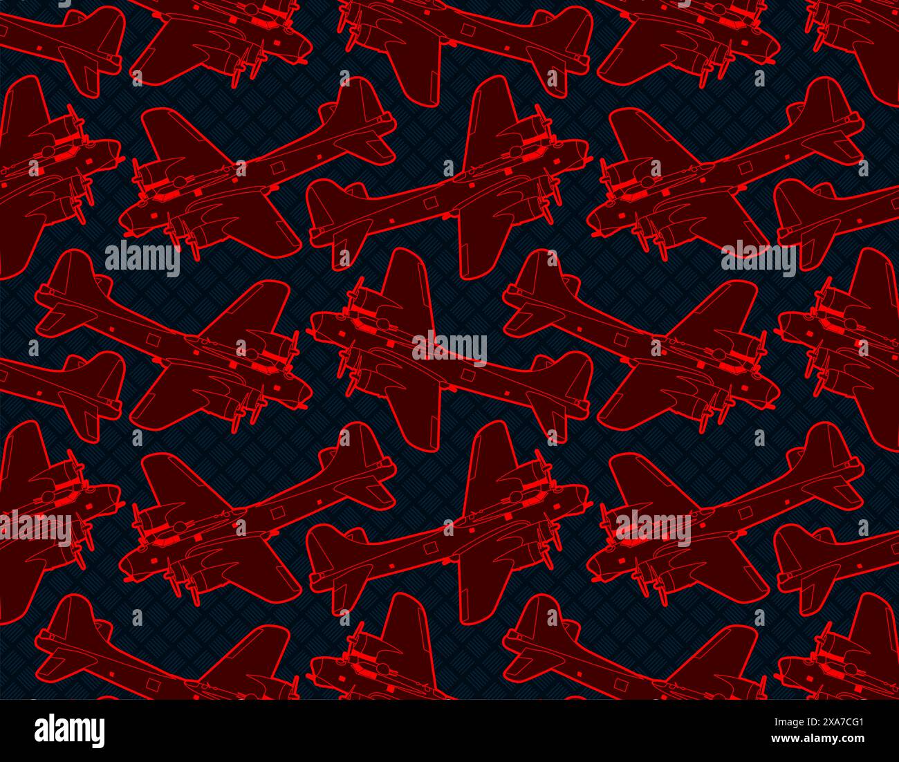 Vintage red Military bombardier set collage with blue metal geometric ...