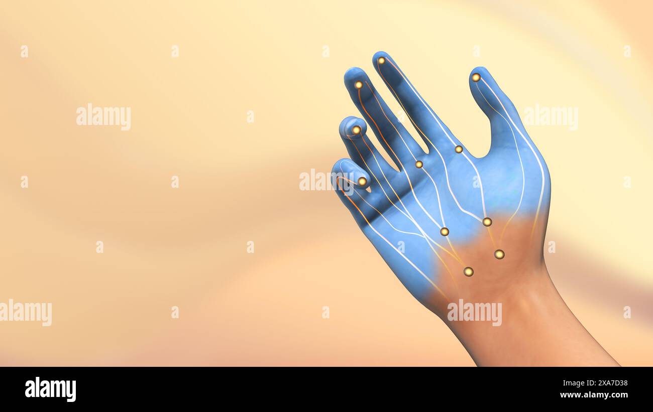 Tingling nerve damage medical animation Stock Photo - Alamy