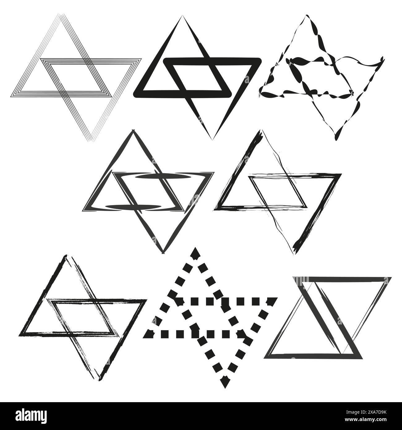 Abstract triangle designs. Geometric shapes set. Vector art collection ...