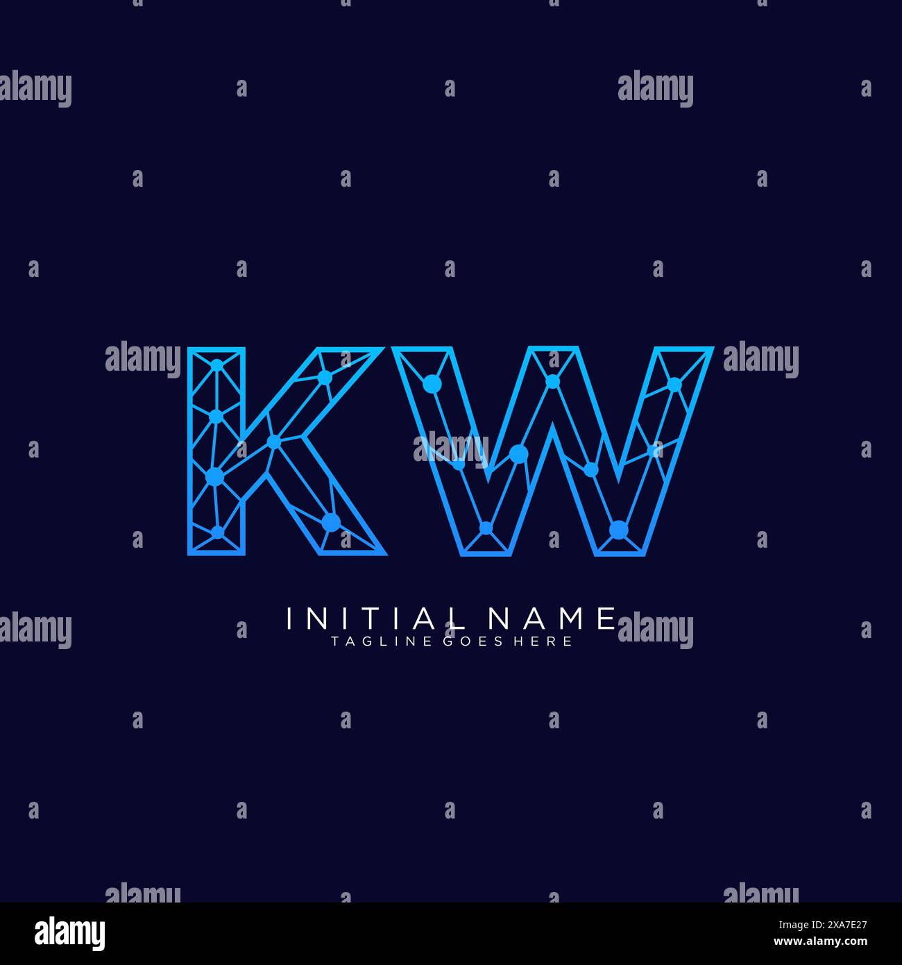 Kw logo design Stock Vector Images - Alamy