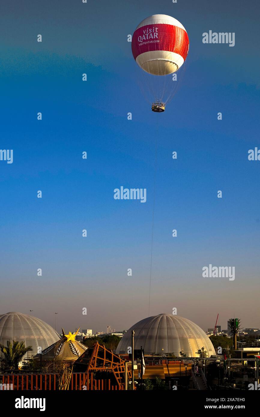 A hot air balloon being raised by a crane on a platform Stock Photo - Alamy
