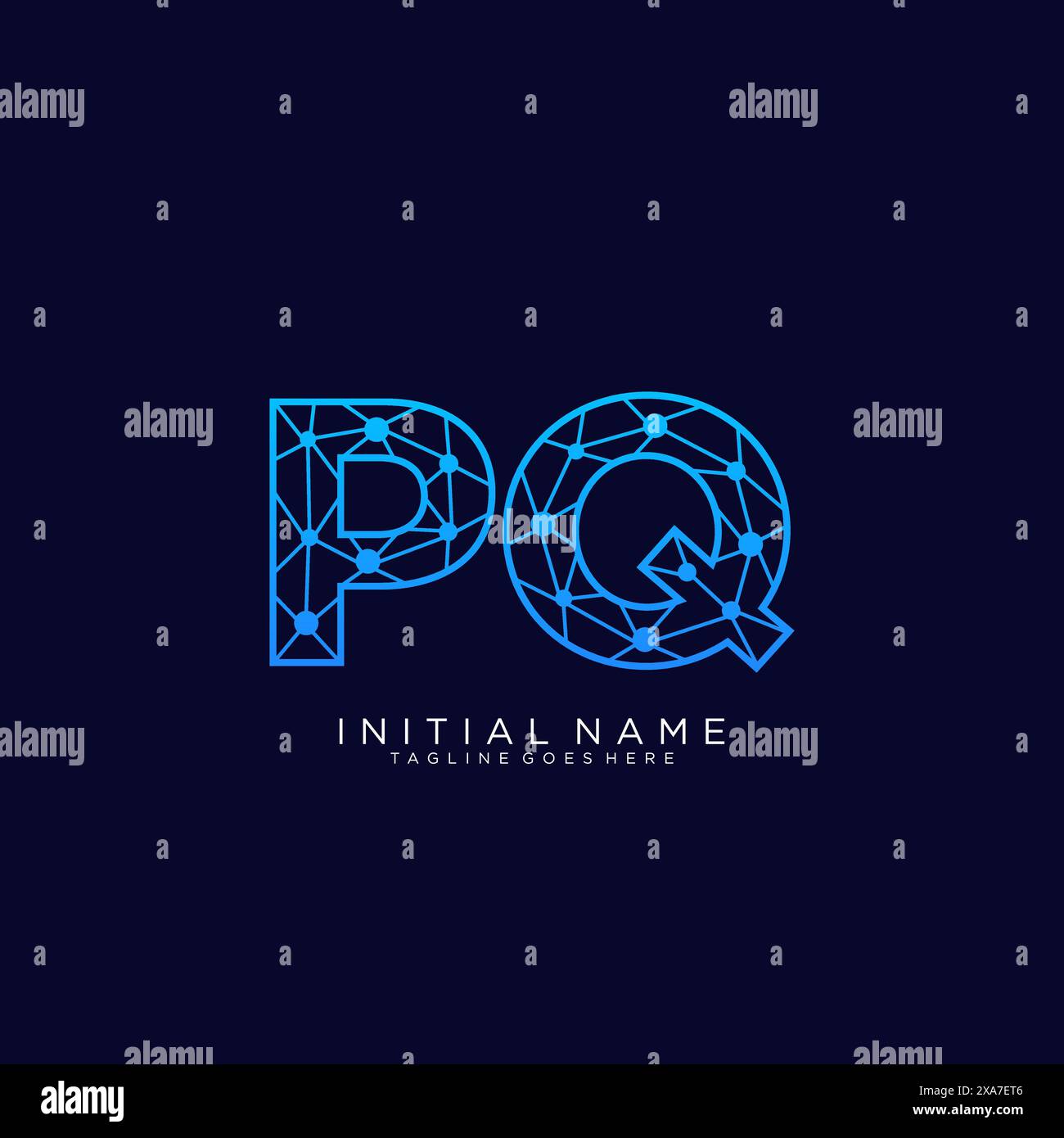 Pq logo design Stock Vector Images - Alamy