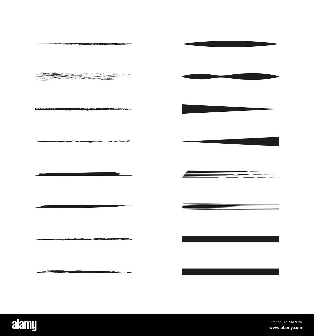 Brush stroke set. Abstract line patterns. Black and white styles ...