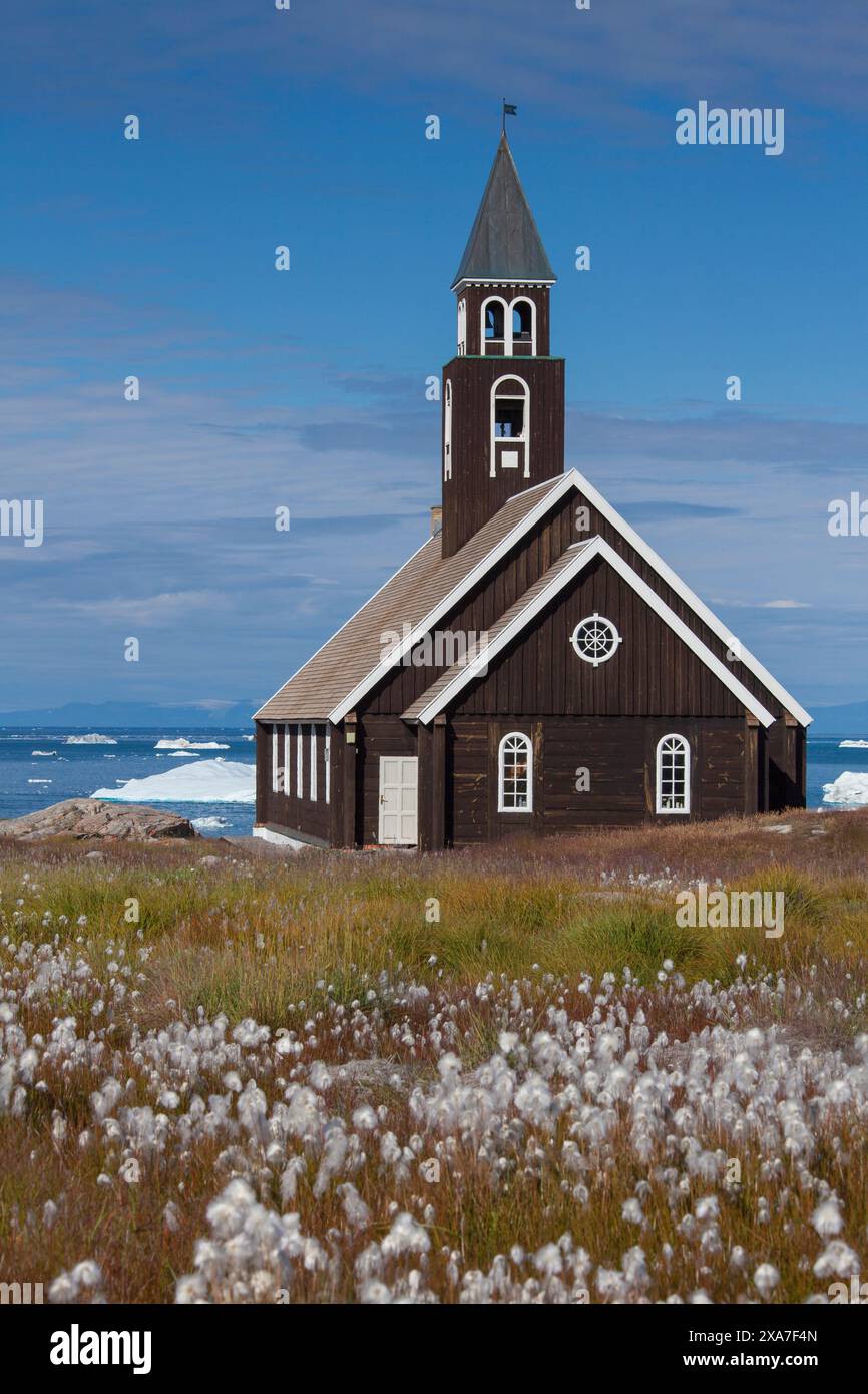 Zion Church, Ilulissat, Jakobshavn, Disko Bay, West Greenland ...