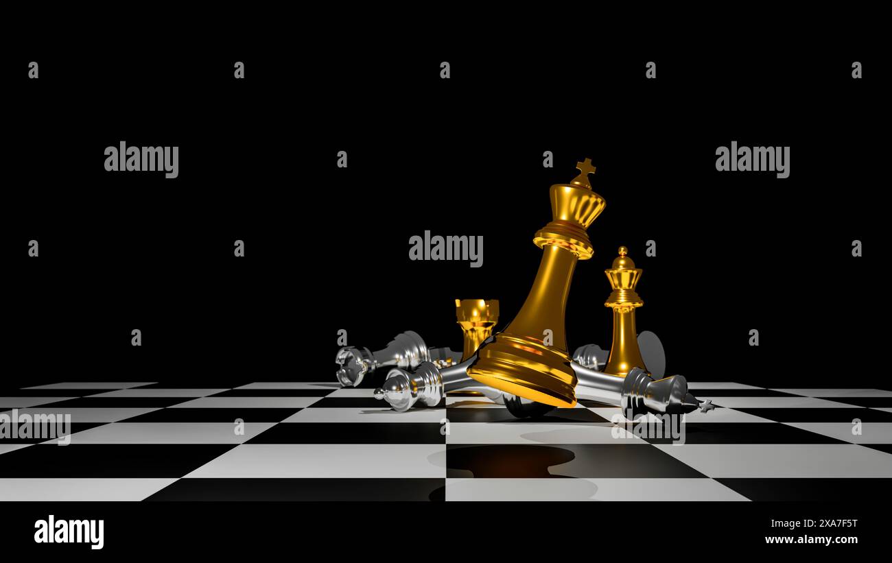 Chess pieces representing business strategy and growth. 3D Illustration ...