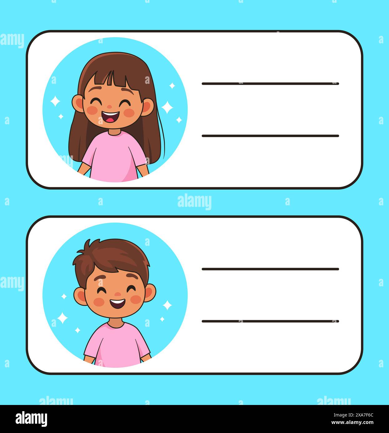 Children tags for print design. Isolated vector Stock Vector Image ...