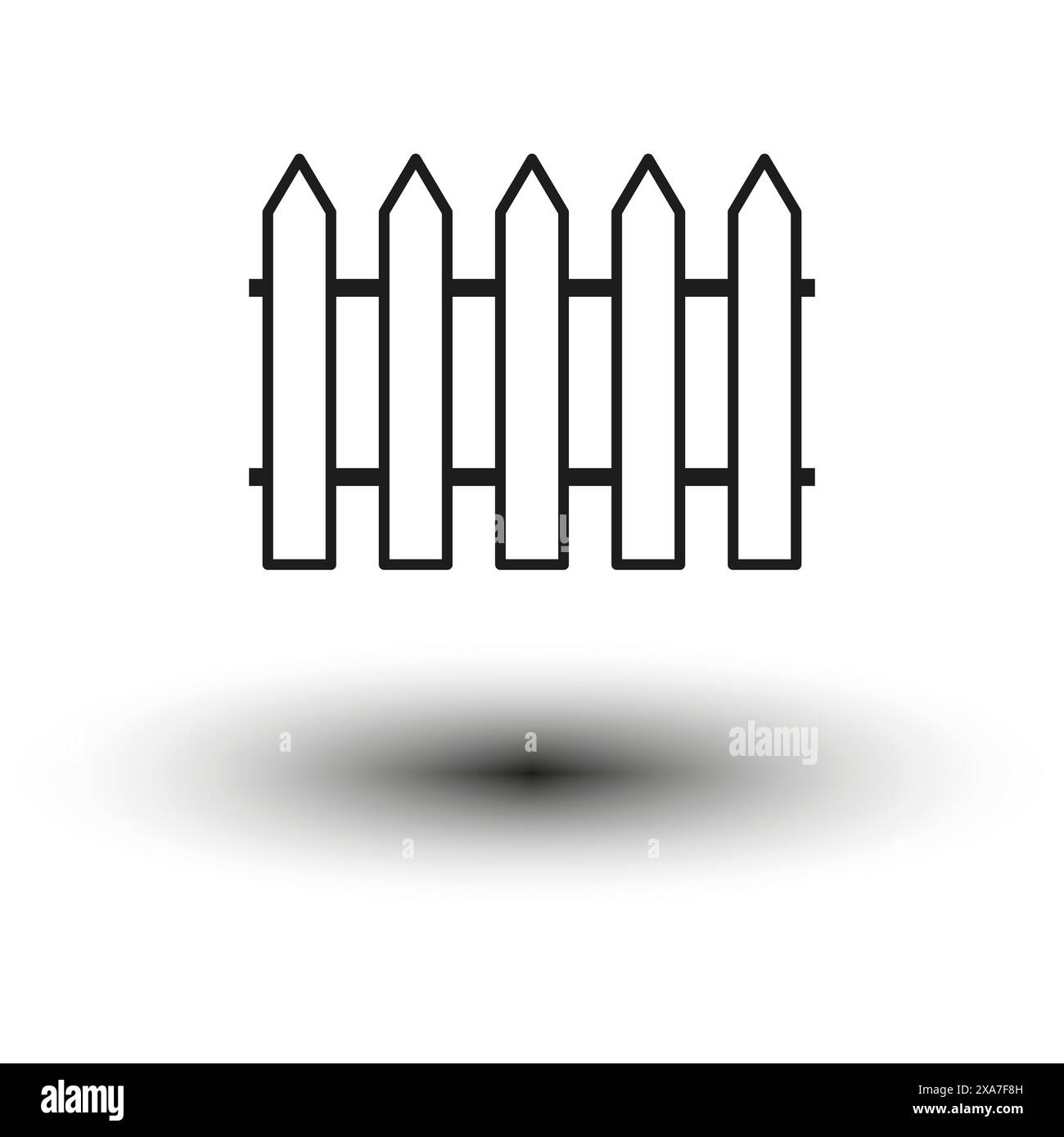 Wooden fence icon. Minimalist black outline. Simple design. Vector illustration Stock Vector ...