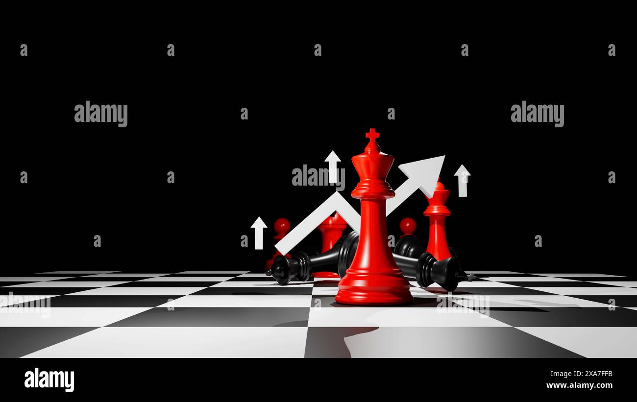 Chess pieces representing business strategy and growth. 3D Illustration ...