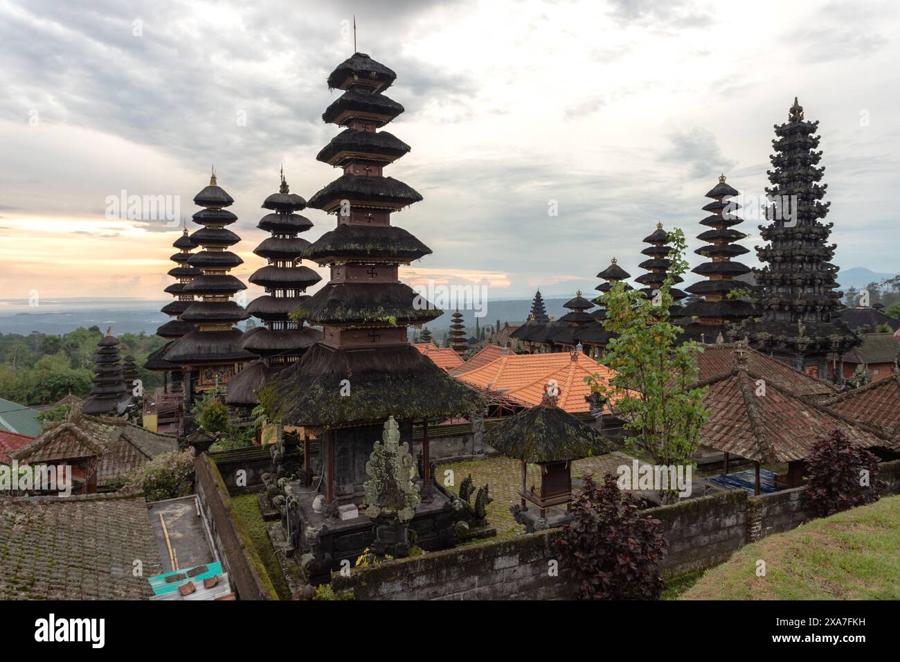 Ancient Asian structures and mountains on a foggy day Stock Photo - Alamy