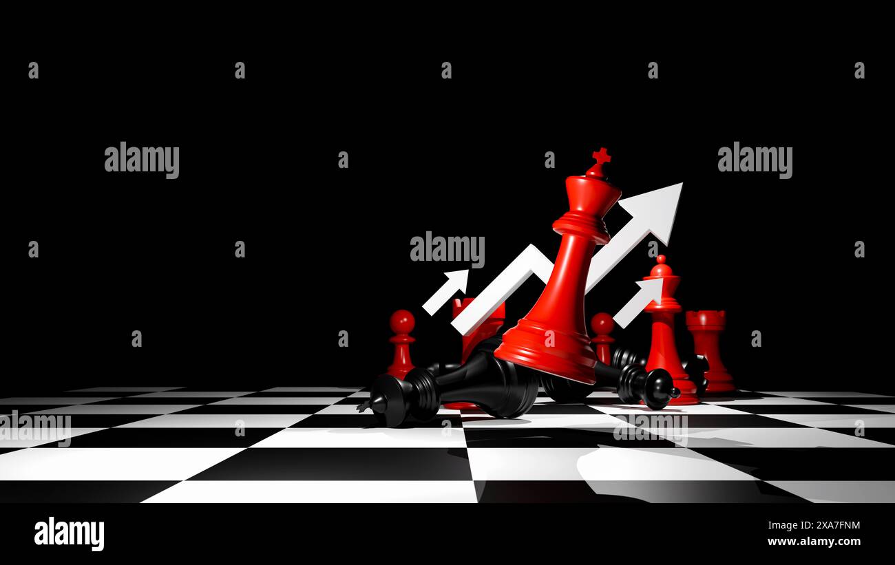Chess pieces representing business strategy and growth. 3D Illustration ...