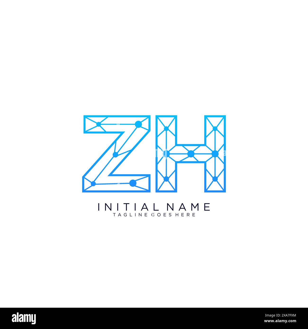 ZH tech logo icon design template Stock Vector Image & Art - Alamy