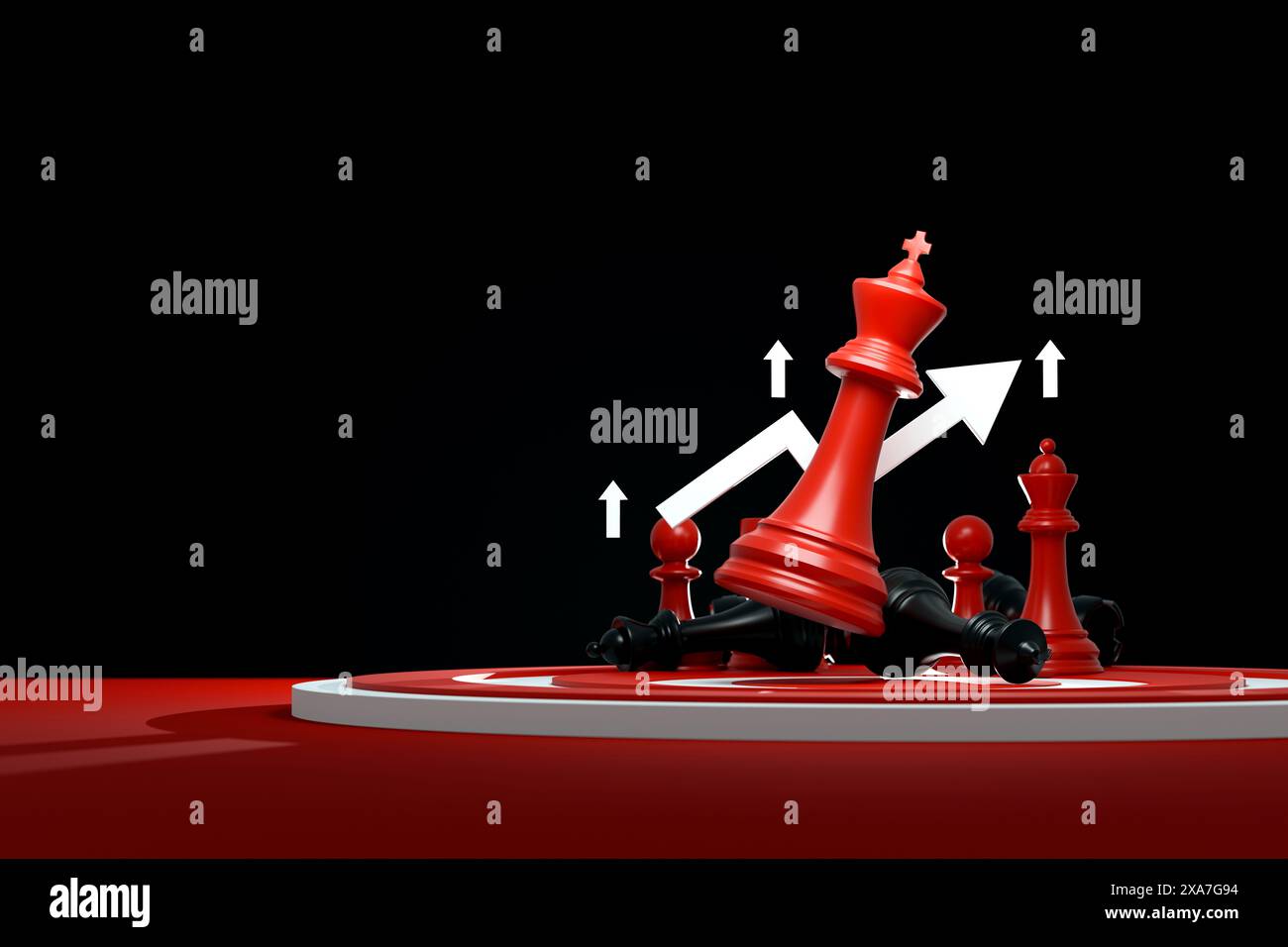 Chess pieces representing business strategy and growth. 3D Illustration ...