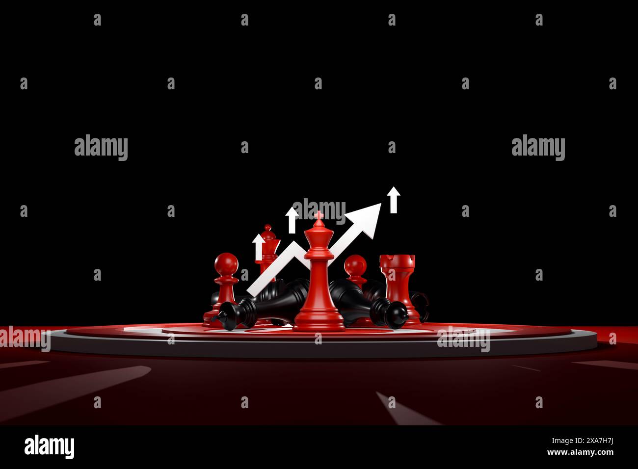 Chess pieces representing business strategy and growth. 3D Illustration ...