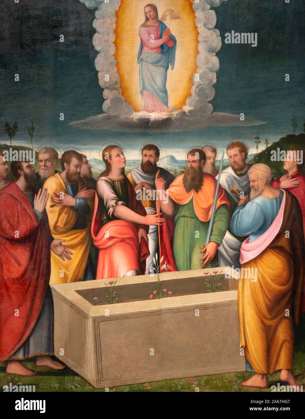 PERUGIA, ITALY - MAY 18, 2024: The painting of Assumption in the church ...