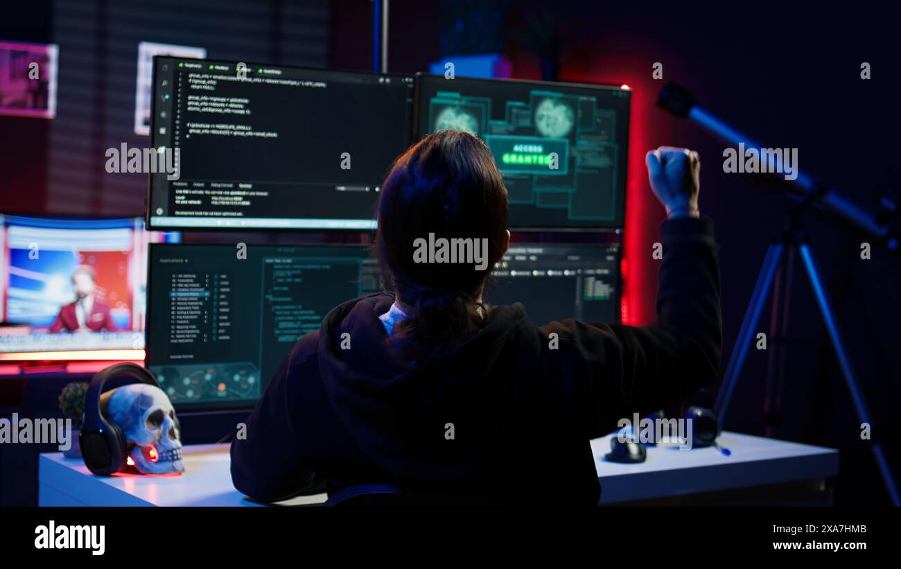 Hacker infiltrating attacking computer hi-res stock photography and ...