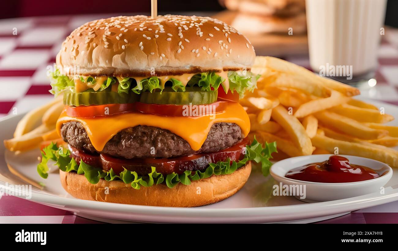 High-resolution image of a classic American cheeseburger Stock Photo - Alamy