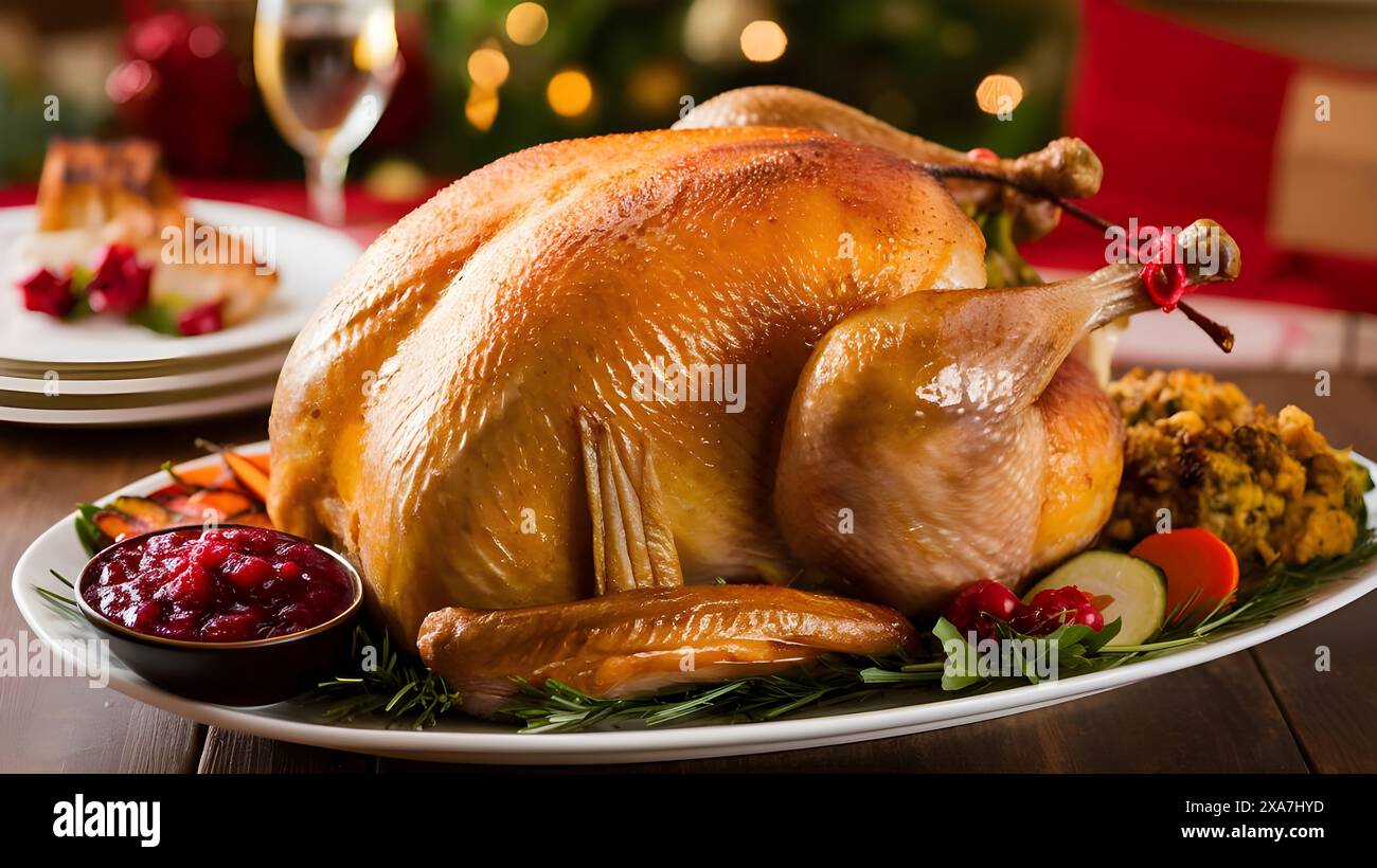 Image of a beautifully roasted turkey with golden skin Stock Photo - Alamy
