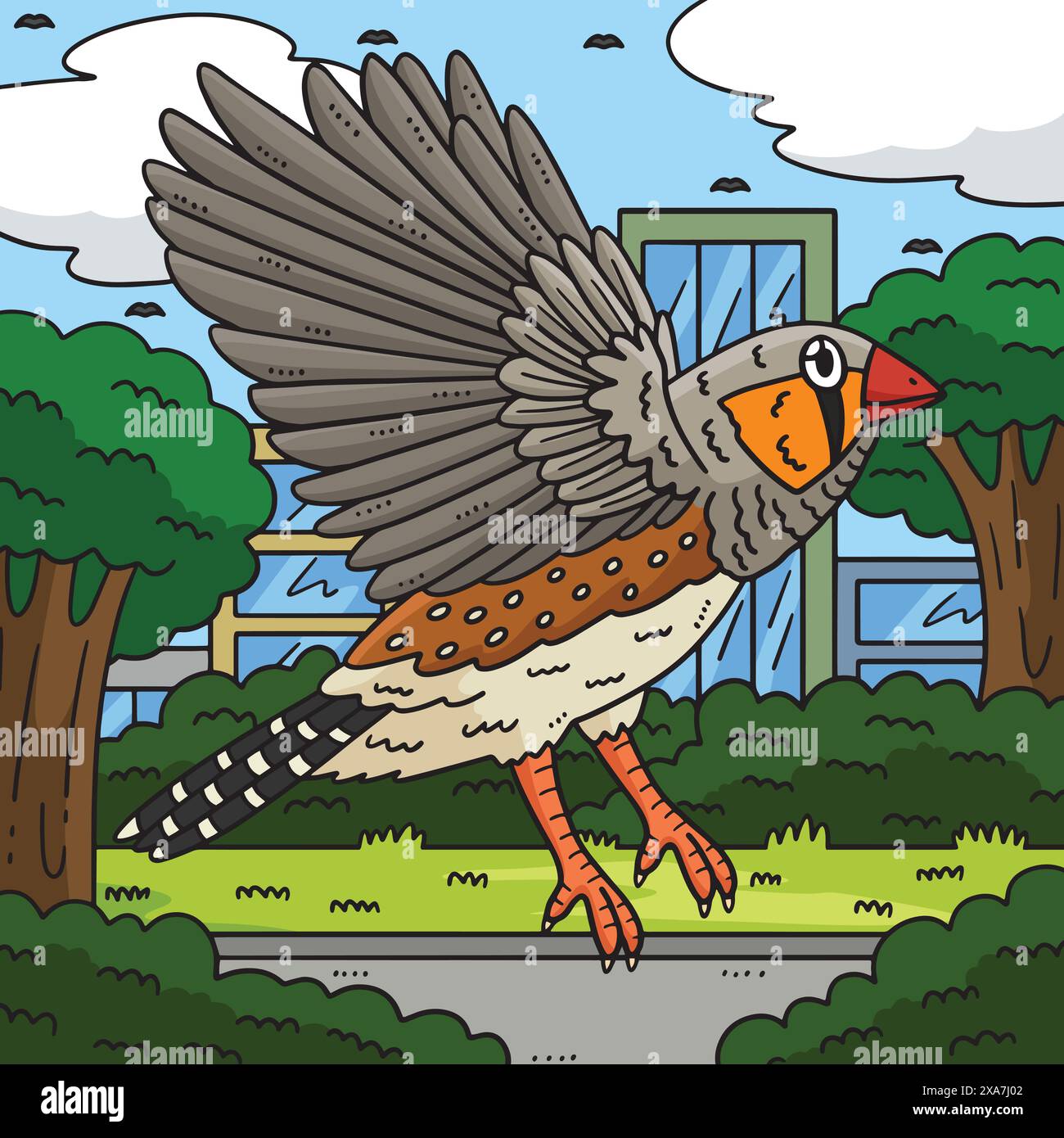 Finch Bird Colored Cartoon Illustration Stock Vector Image & Art - Alamy