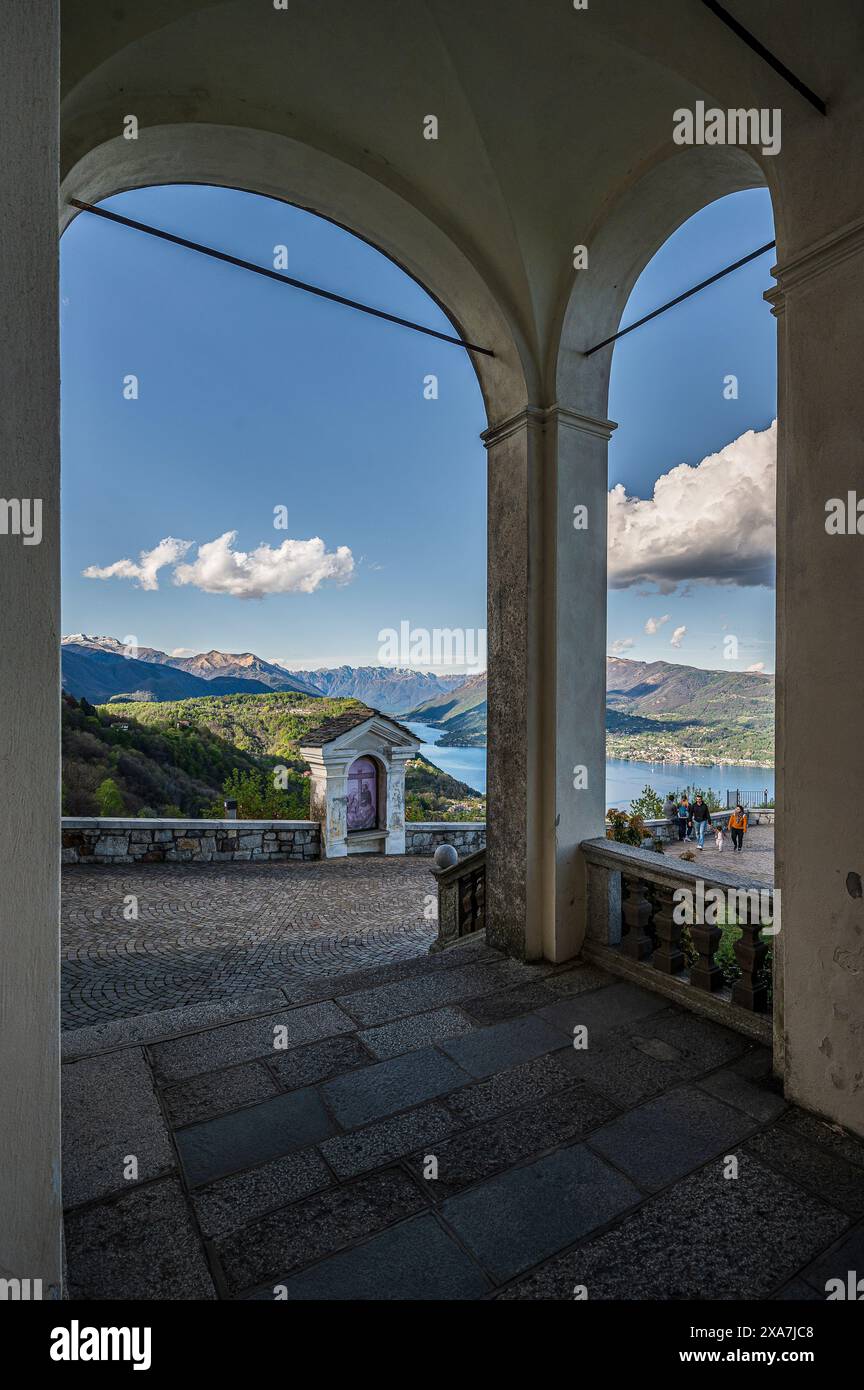 View from the pilgrimage site of the Madonna del Sasso on Isola San ...