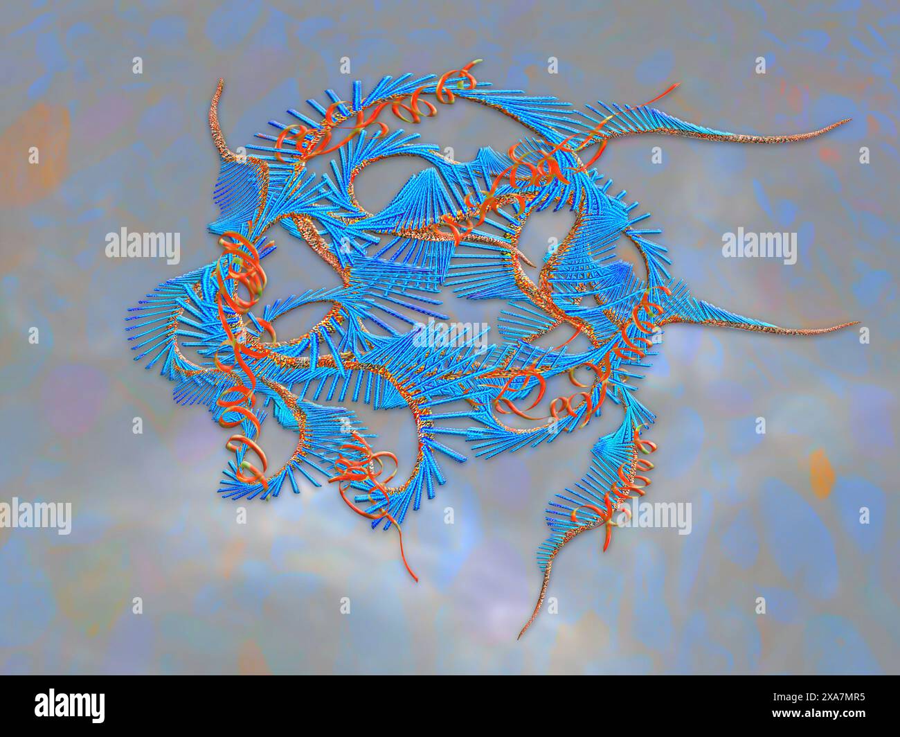 Illustration of an RNA (ribonucleic acid) obelisk. RNA obelisks are ...