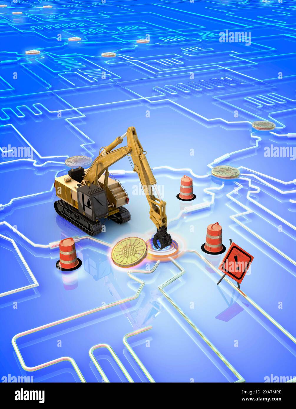 Quantum computing error correction, conceptual illustration. Quantum ...