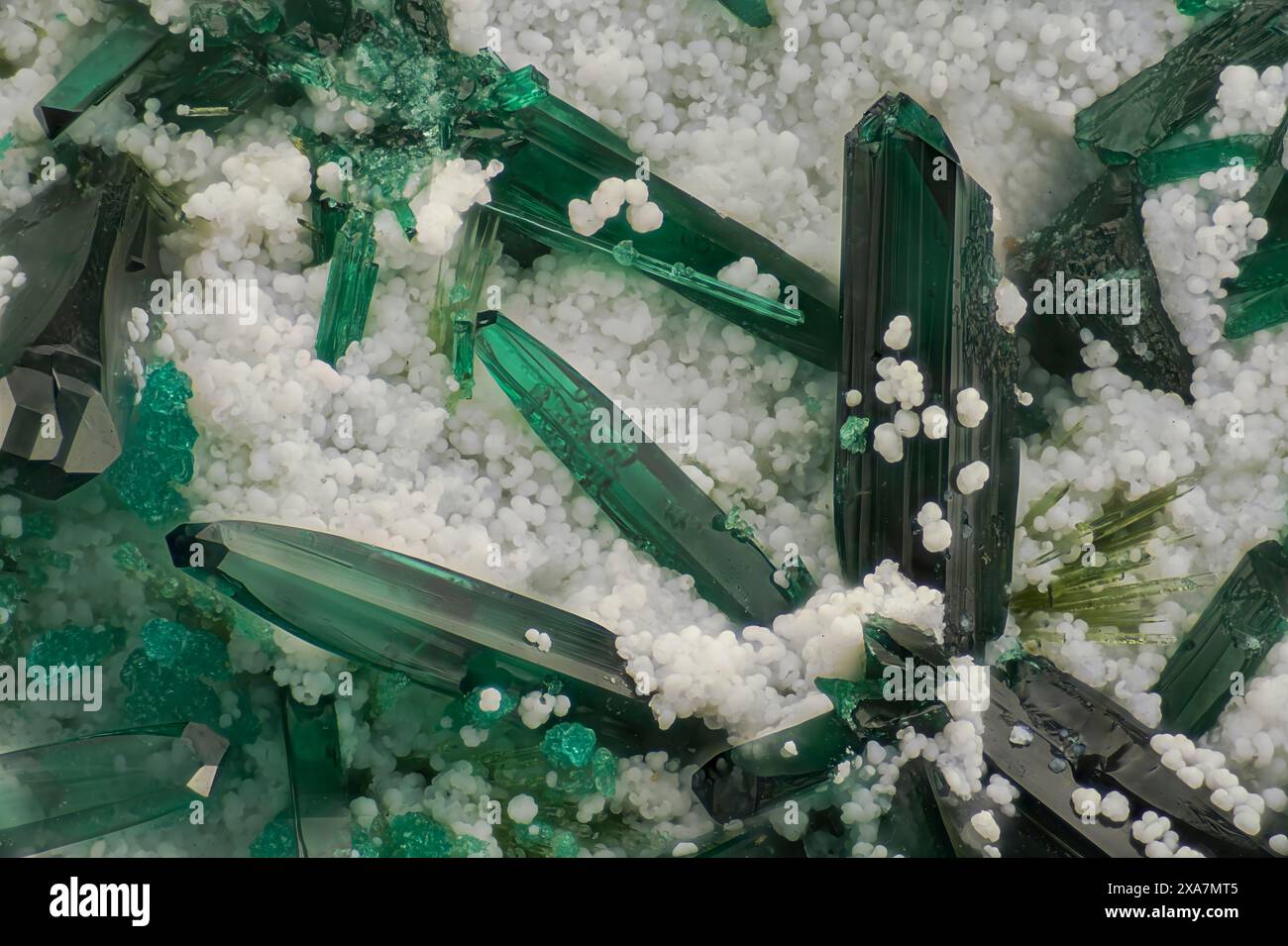 Atacamite and pseudomalachite crystals from Chile. Atacamite is a comparatively rare mineral ...