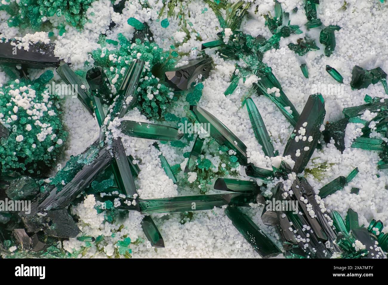 Atacamite and pseudomalachite crystals from Chile. Atacamite is a ...