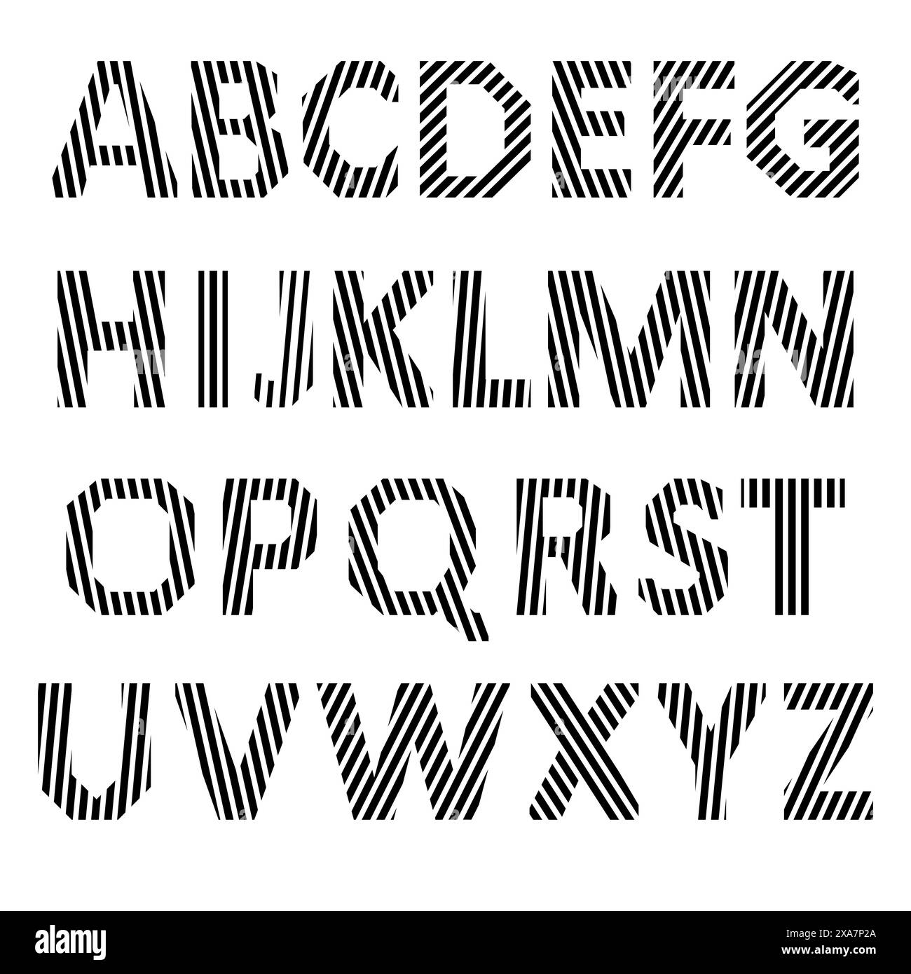 Geometric striped alphabet retro Stock Vector Images - Alamy