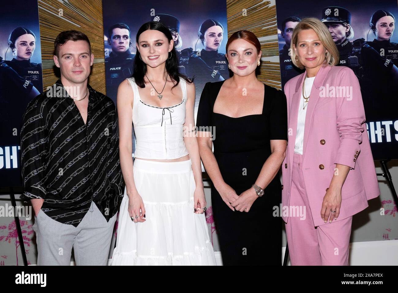 Nathan Braniff, from left, Katherine Devlin, Samantha Barry and Sian Brooke attend the "Blue ...