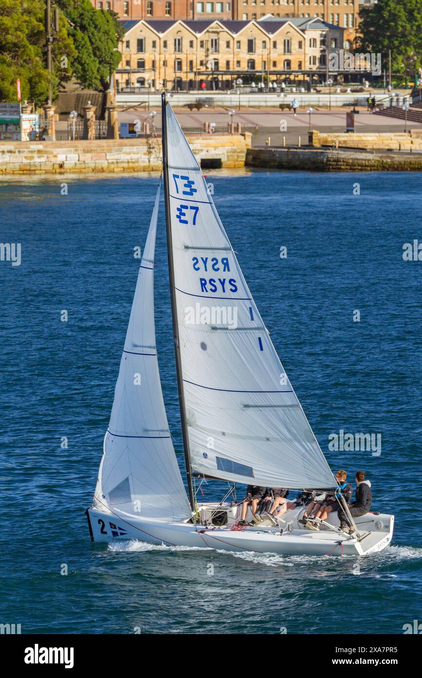 A sailing boat on Farm Cove in Sydney Harbour in Australia Stock Photo ...