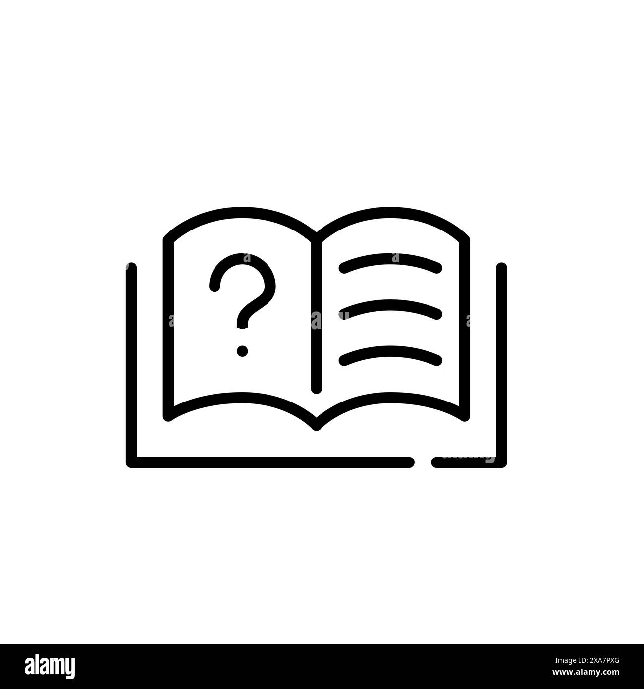 Book with question mark and test. Studying and creativity. Pixel ...