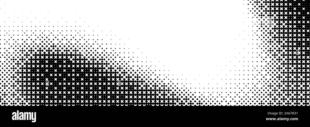 Bitmap grunge gradient texture. Black and white pixelated dither wave ...