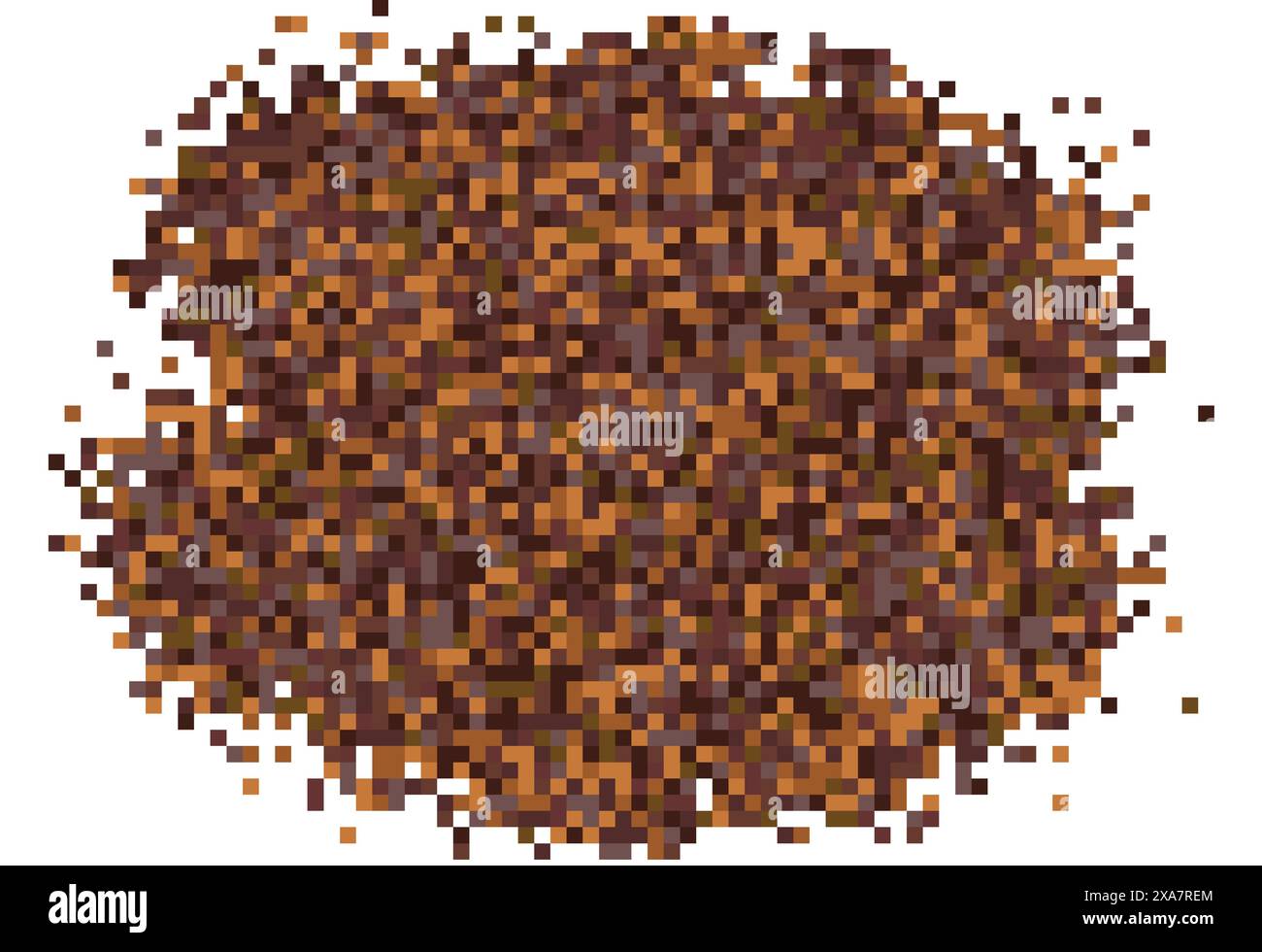 The word cocoa is written with scattered powder. Text made from coffee ...