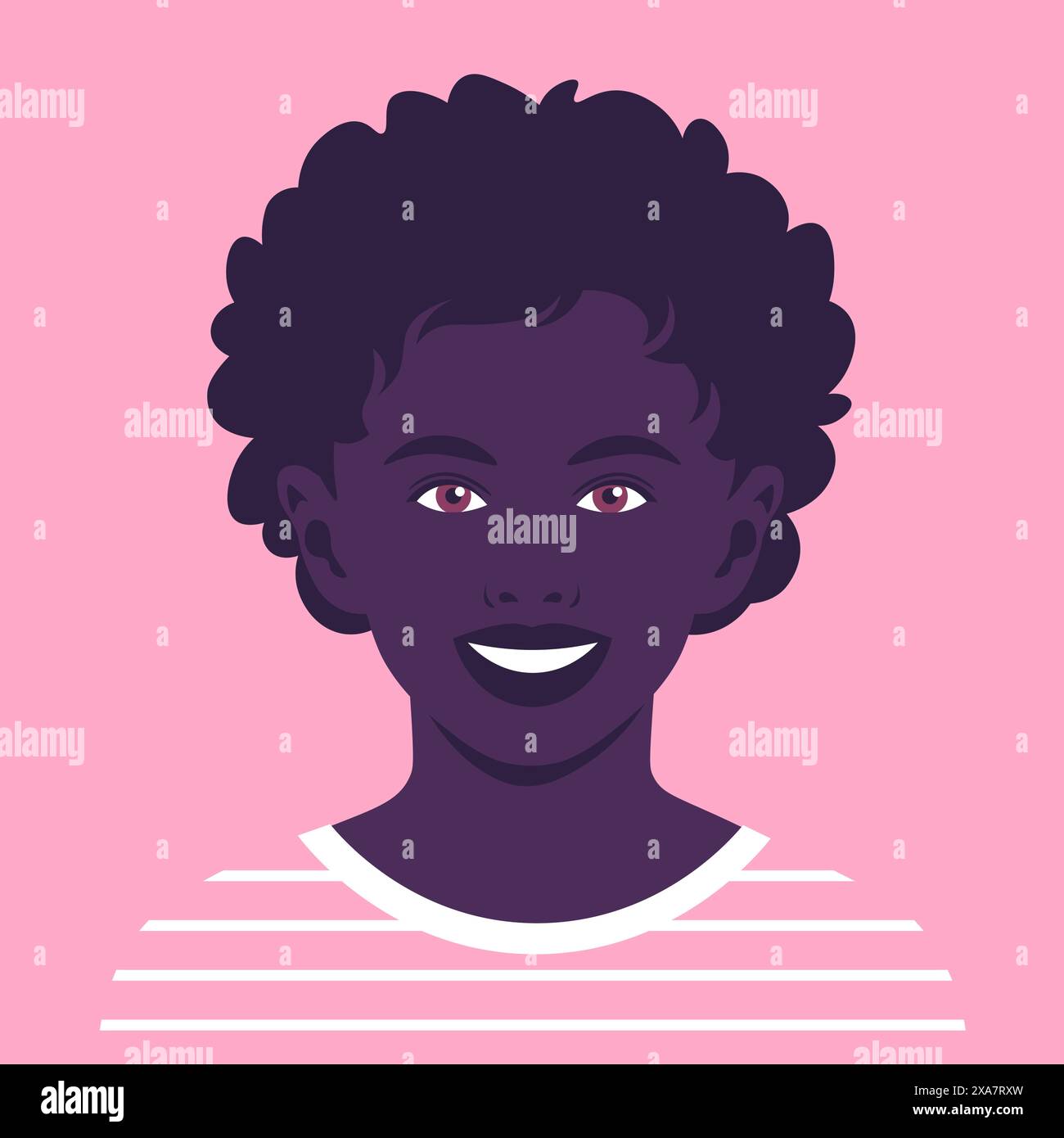 Portrait of a happy African girl. The face of a smiling child. Avatar ...