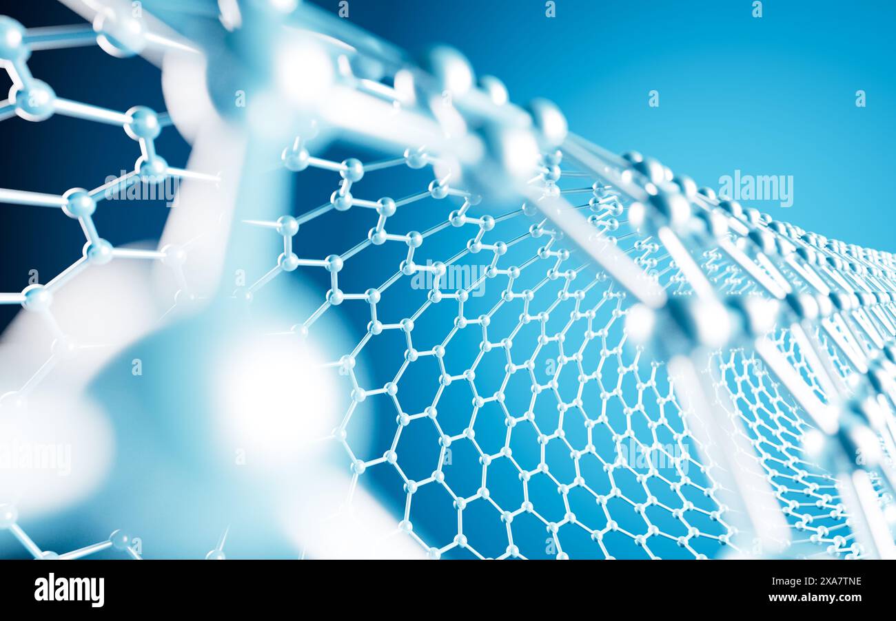Carbon nanotubes, Nanotechnology, 3d rendering. 3d illustration Stock ...